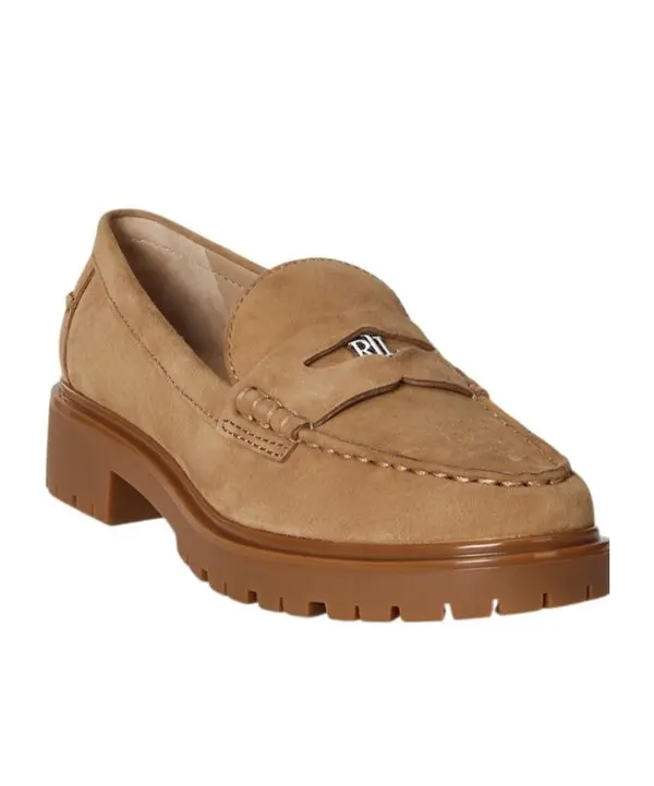 Ralph Lauren Round Toe Loafers With Metal Logo Detail