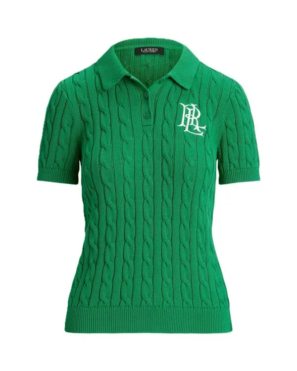 Ralph Lauren Cable Knit Short Sleeve Polo - Green