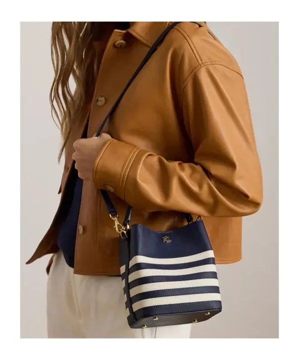 Ralph Lauren Striped Leather Satchel