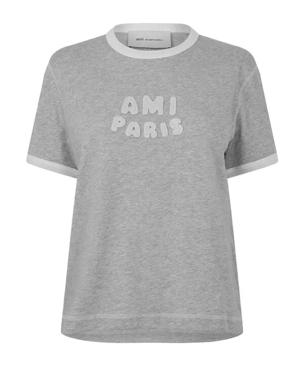 AMI Paris Ss T-shirt - Gray