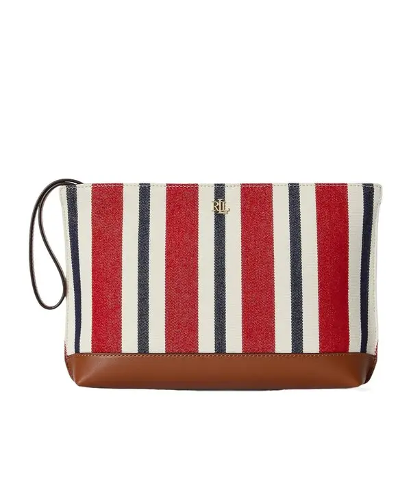 Ralph Lauren Striped Canvas Clutch Bag