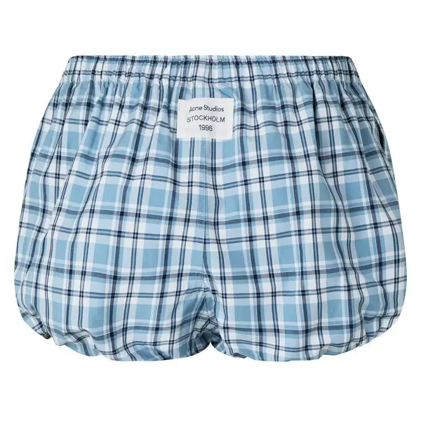 Acne Studios Plaid Tracksuit Shorts - Blue