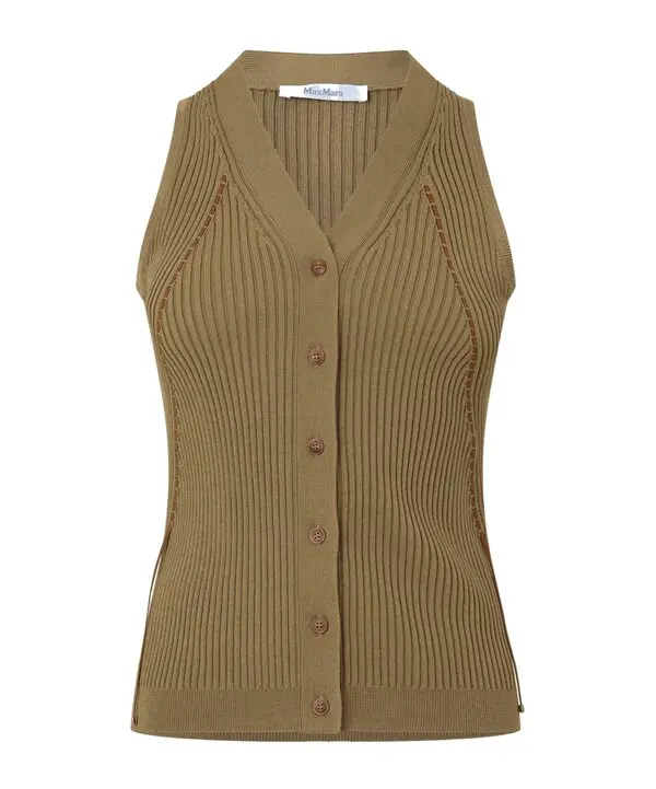 Max Mara Fiorire Knitted Vest - Green