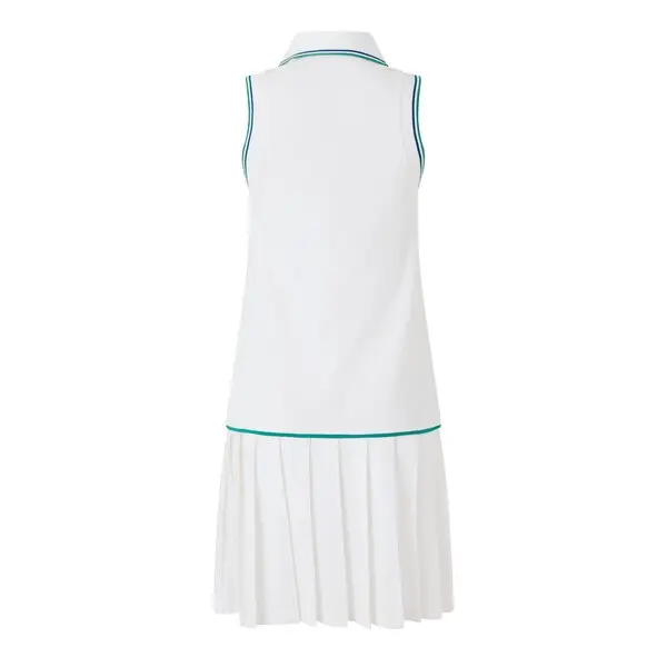 Burberry Sleeveless Polo Mini Dress With Pleated Skirt