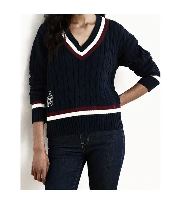 Ralph Lauren Cable Knit V-neck Sweater