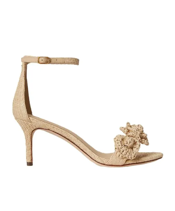 Ralph Lauren Open-toe High-heeled Sandals With Floral Embellishments