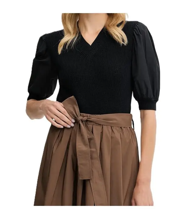 Max Mara V-neck Pullover With Short Sleeves - Black