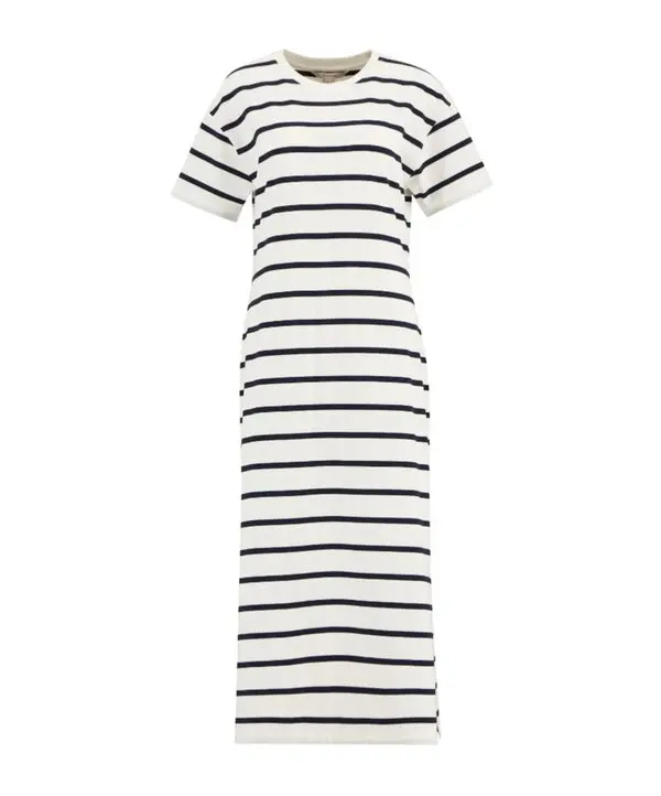 Barbour Selena Striped Midi Dress - Cloud Pattern/navy Stripe