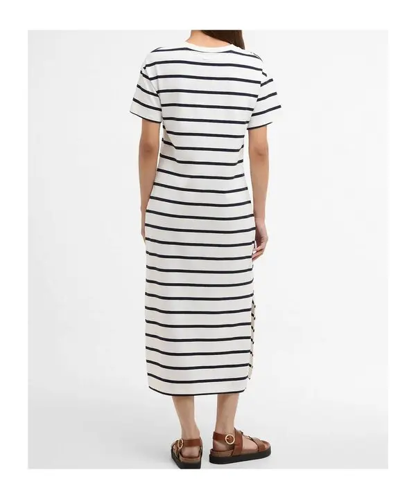 Barbour Selena Striped Midi Dress - Cloud Pattern/navy Stripe