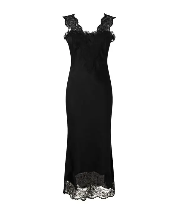 Alexander McQueen Slim-fit Midi Slip Dress With Lace Trim