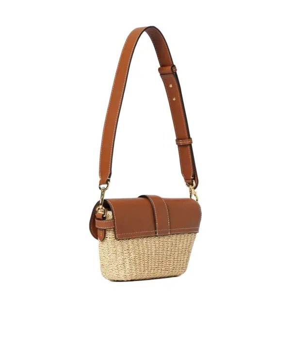 Ralph Lauren Lynden Buckle Textured Tote Bag