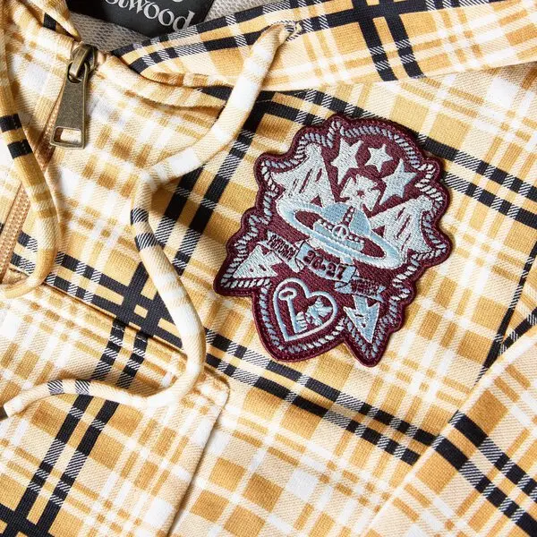 VIVIENNE WESTWOOD Plaid Zip-up Cropped Hooded Jacket