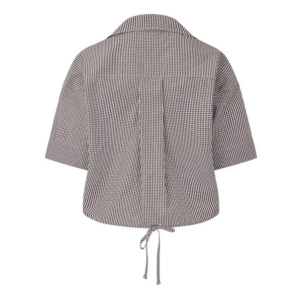 GANNI Cropped Gingham Shirt