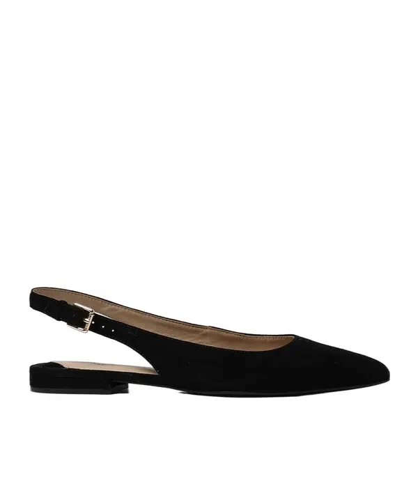 Ralph Lauren Pointed Toe Slingback Flats - Black