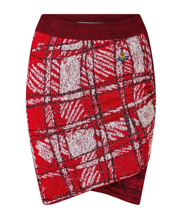 VIVIENNE WESTWOOD Scribble Check Skirt - Red