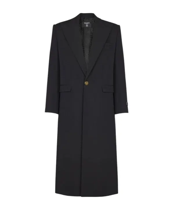 Balmain Grain De Poudre Long Coat
