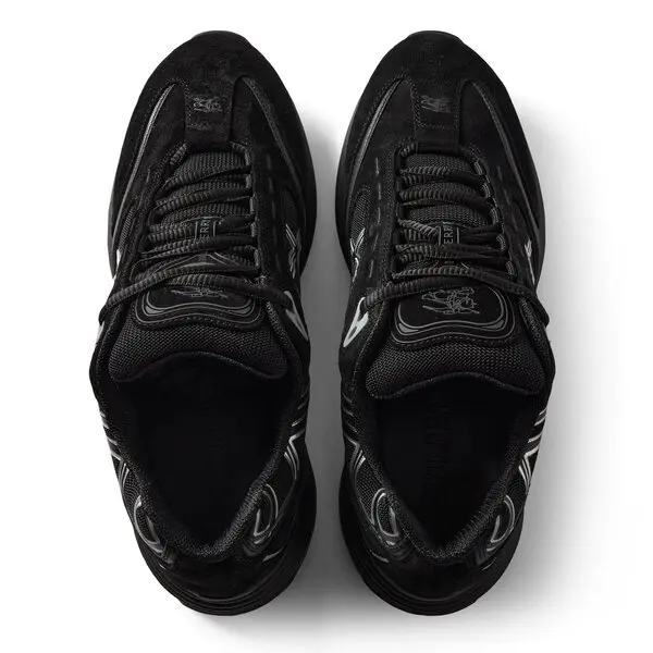 Burberry Low-profile Athletic Sneakers With Suede And Mesh Upper
