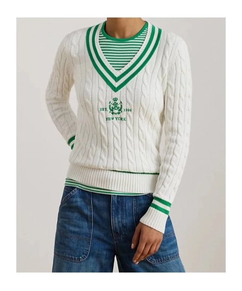 Ralph Lauren V-neck Sweater - White