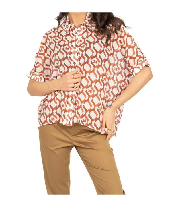 Max Mara Short Sleeve Printed Shirt - Nude