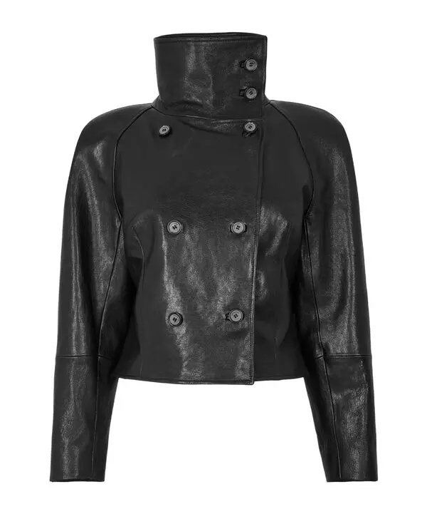 Magda Butrym Leather Double Breasted Jacket