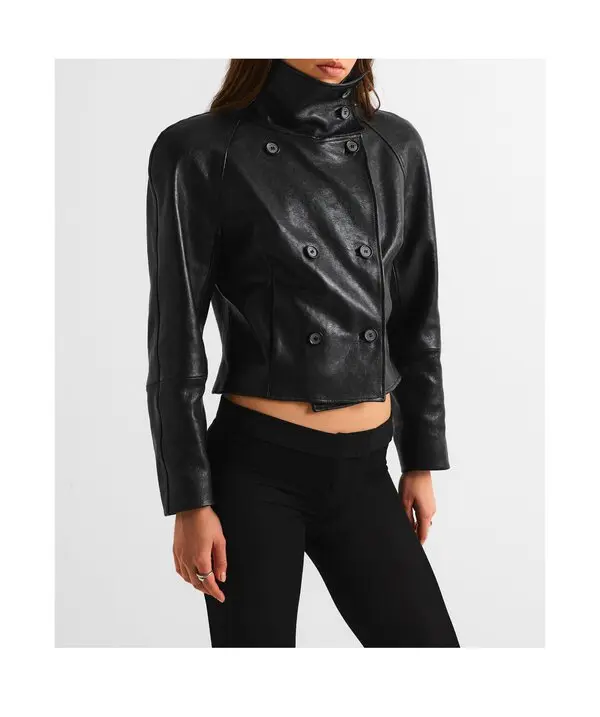 Magda Butrym Leather Double Breasted Jacket