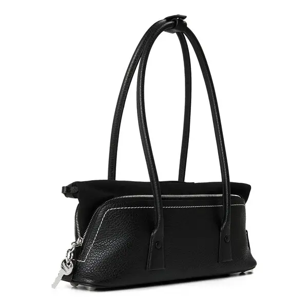 MAISON MARGIELA Genuine Leather Baguette Underarm Bag - Black