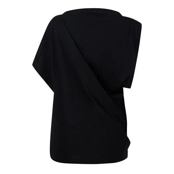 VIVIENNE WESTWOOD Asymmetrical Draped Sleeveless Top With Embroidered Emblem