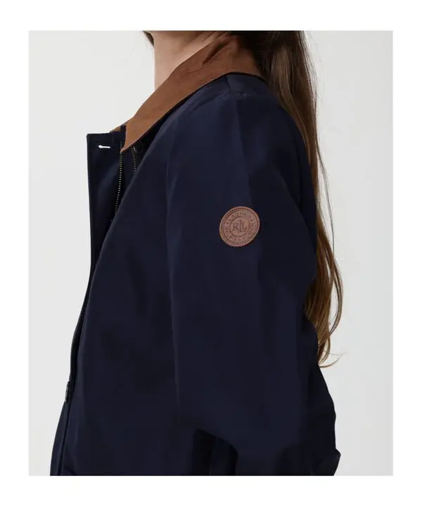 Ralph Lauren Twill-trim Bonded Jersey Barn Jacket