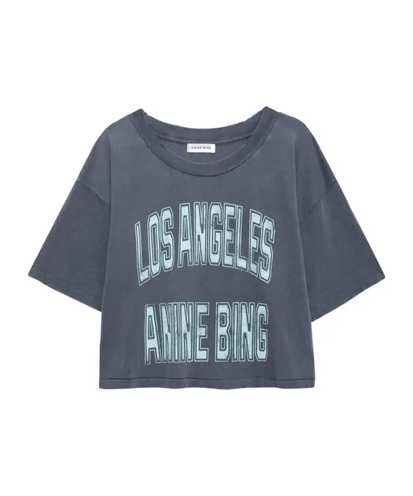 ANINE BING Los Angeles" Graphic Crop Top