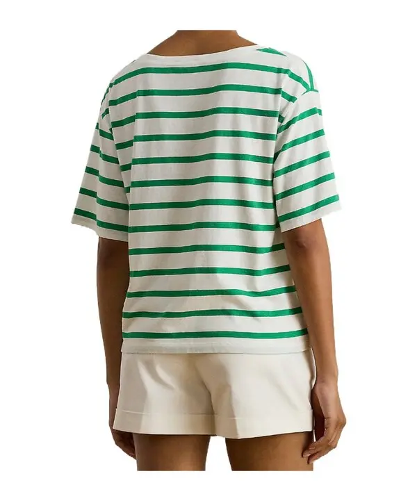 Ralph Lauren Striped Logo-patch Cotton T-shirt