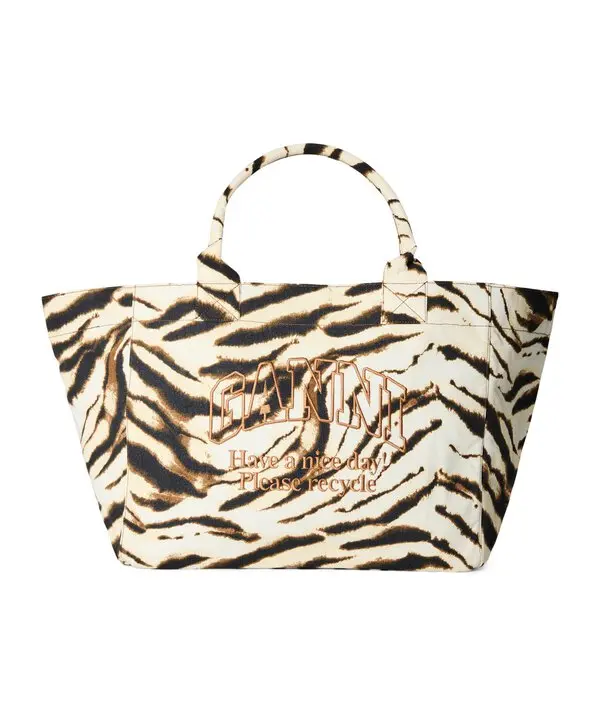 GANNI Zebra Print Tote Bag