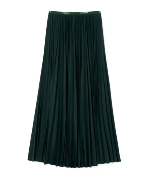 Lacoste Long Pleated Skirt With Elasticated Waistband