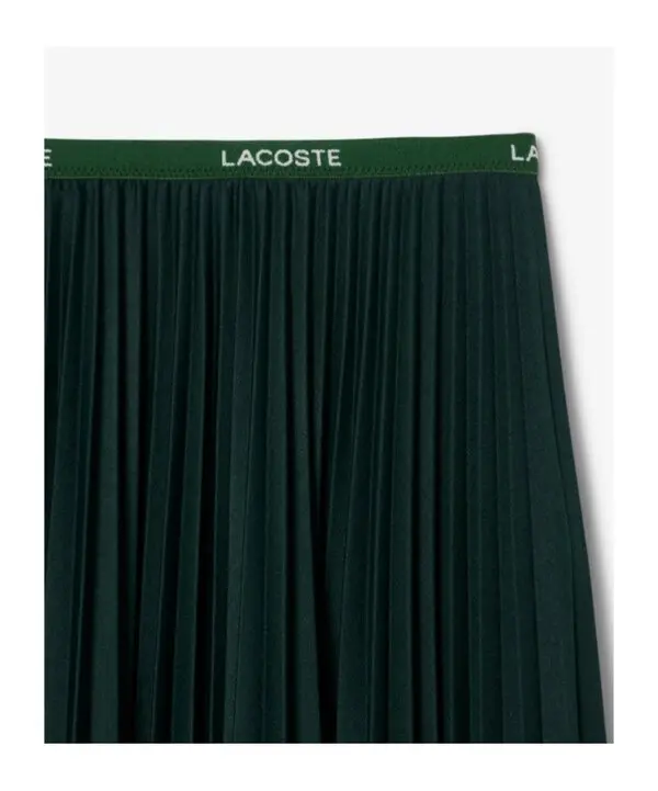 Lacoste Long Pleated Skirt With Elasticated Waistband