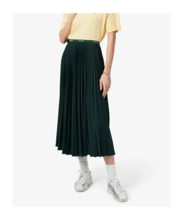 Lacoste Long Pleated Skirt With Elasticated Waistband