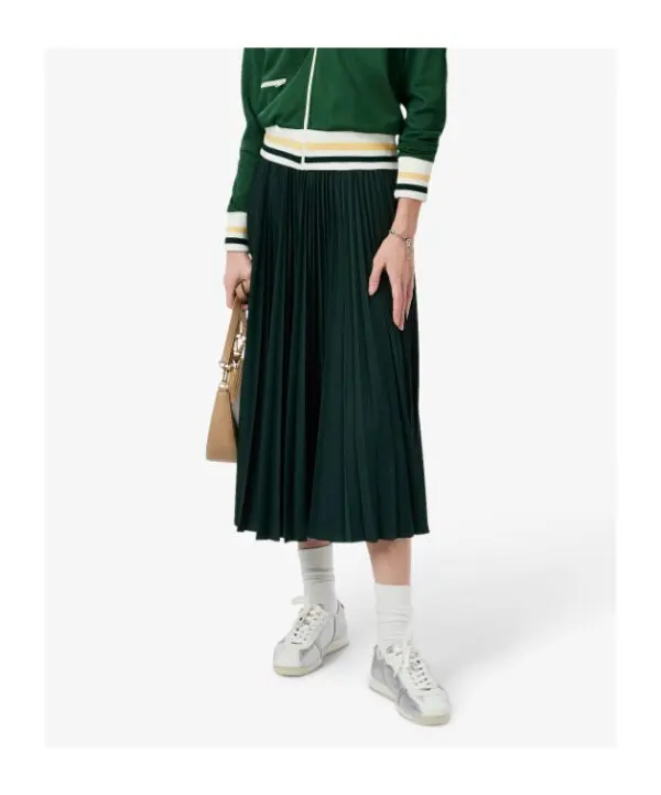 Lacoste Long Pleated Skirt With Elasticated Waistband
