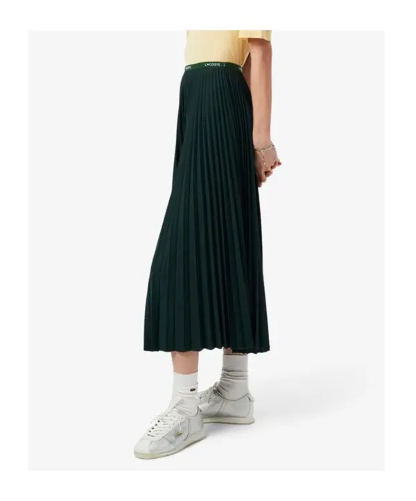Lacoste Long Pleated Skirt With Elasticated Waistband