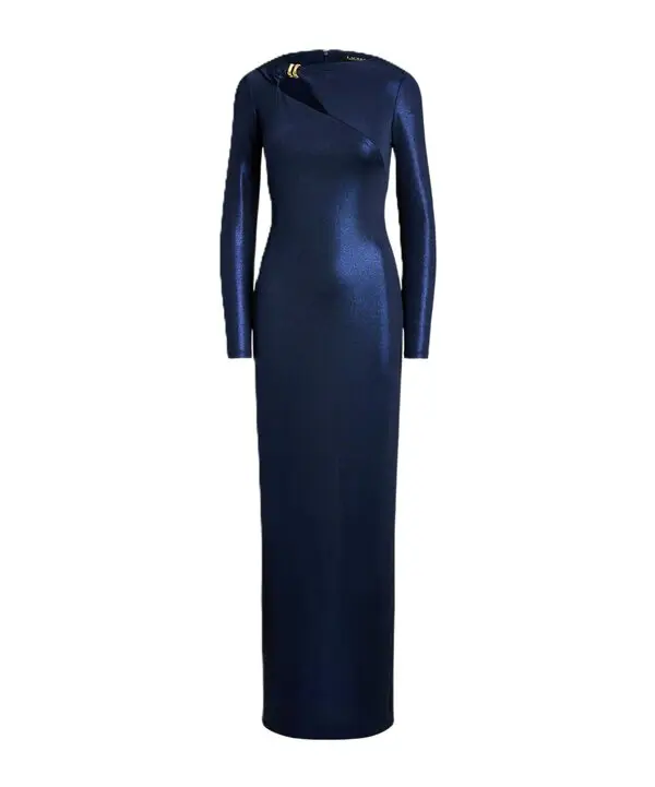 Ralph Lauren Long Sleeve Metallic Gown