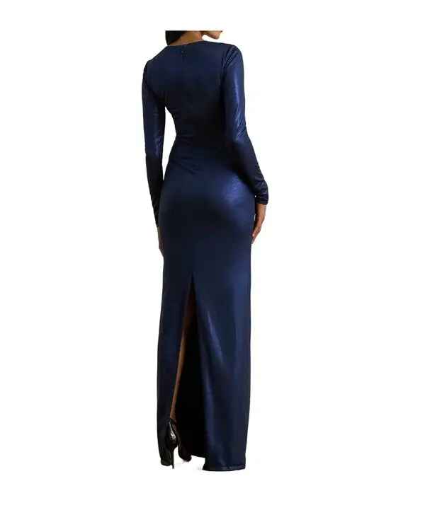 Ralph Lauren Long Sleeve Metallic Gown