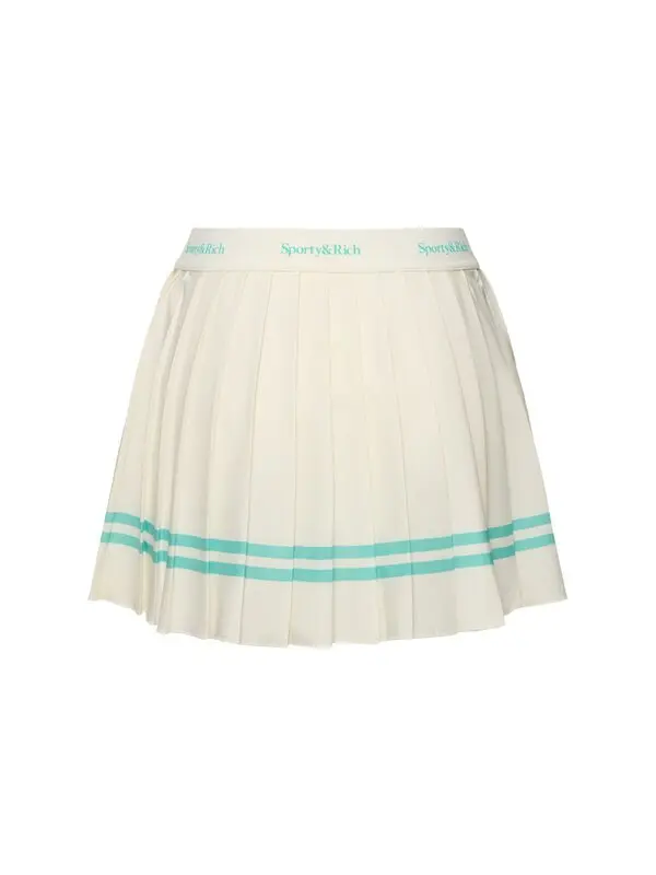 SPORTY  RICH Sporty & Rich Pleated Detail Skirt With Logo Band