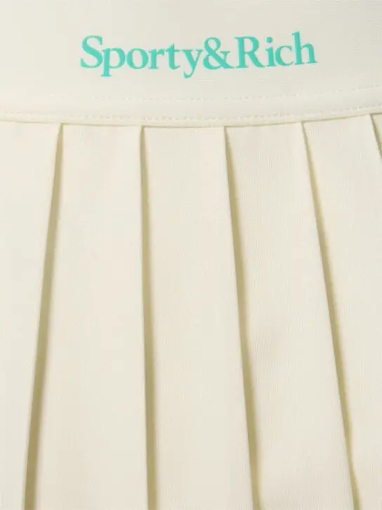 SPORTY  RICH Sporty & Rich Pleated Detail Skirt With Logo Band