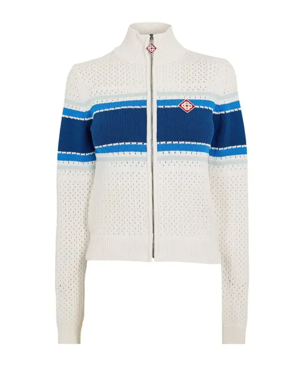 Casablanca Zip-up Knit Top