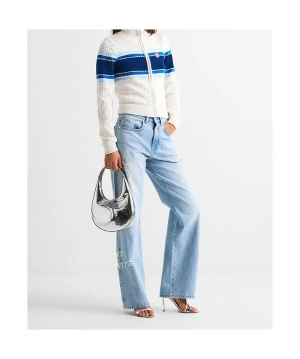 Casablanca Zip-up Knit Top