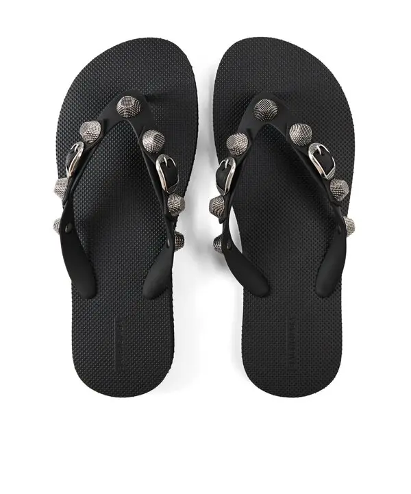 Balenciaga Cagole Studded Flip Flops