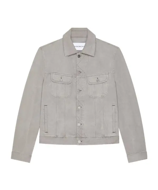 Givenchy Grey Denim Jacket With Crease Effect