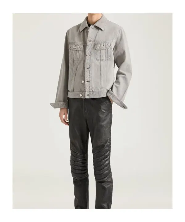Givenchy Grey Denim Jacket With Crease Effect