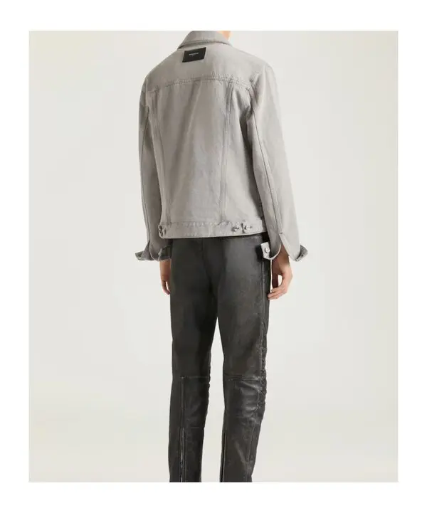 Givenchy Grey Denim Jacket With Crease Effect
