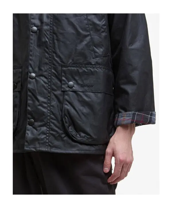 Barbour Cotton Jacket With Corduroy Collar - Classic Black