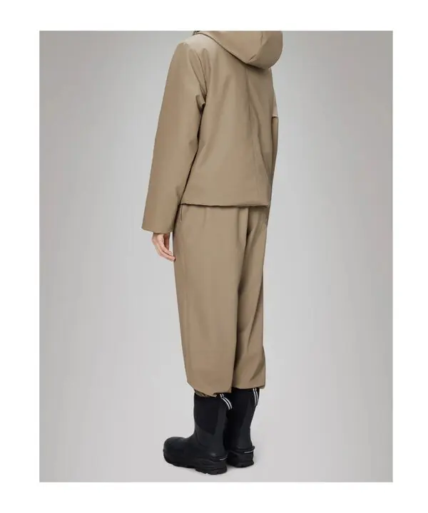 Rains Long-sleeved Snap-button Cotton Jacket With Drawstring Hood