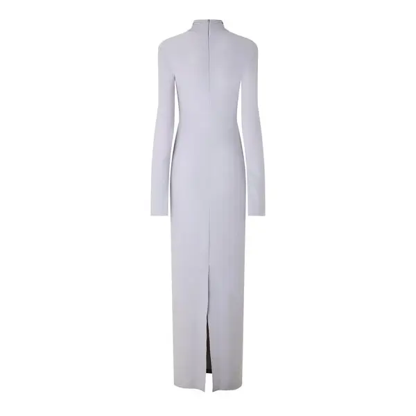 Norma Kamali Form-fitting Maxi Dress With Mock Neck And Long Sleeves