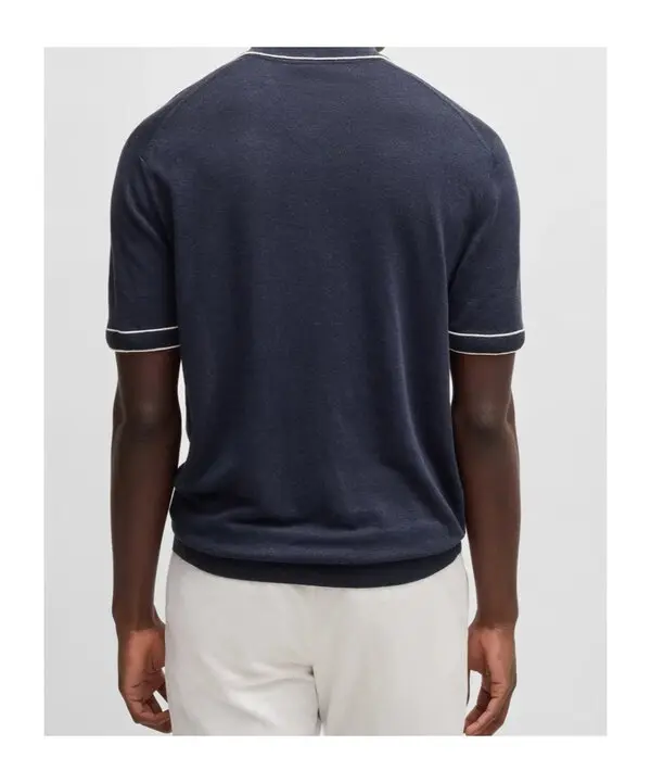 Hugo Boss Half-zip Linen Polo Shirt